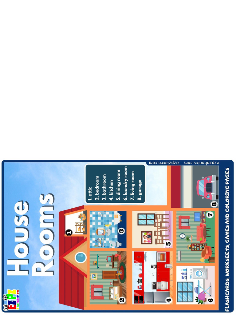 House Rooms Vocabulary Free English Vocabulary Flashcards Worksheets ...
