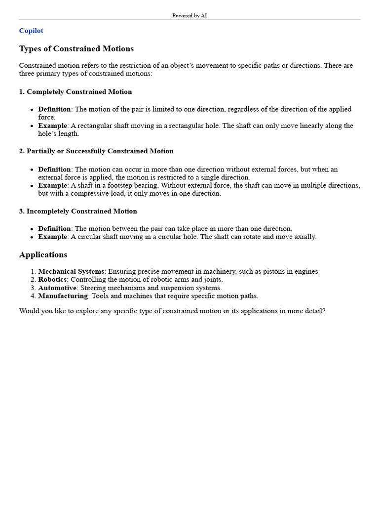Constrained Motion | PDF