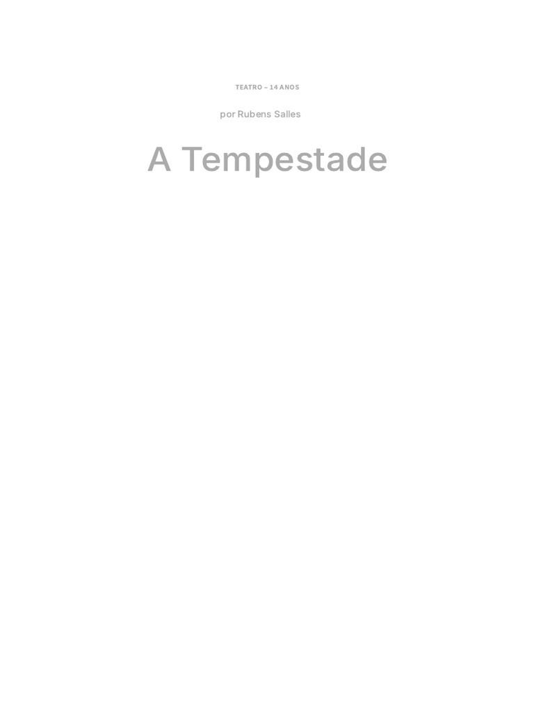 A Tempestade - Instituto Ruth Salles | PDF