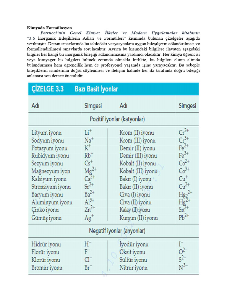 Kimyada Formulasyon Bilesiklerin Adlandirilmasi (Oraganik Adlandırma ...