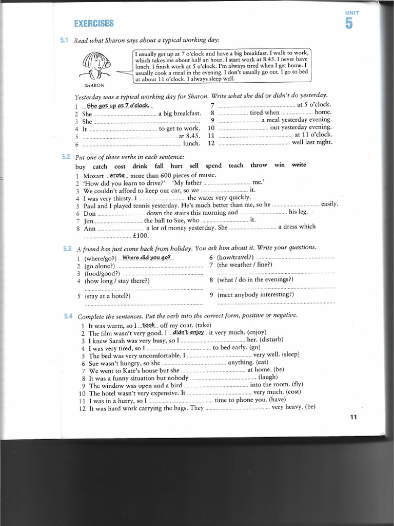 Past Simple Exercises | PDF