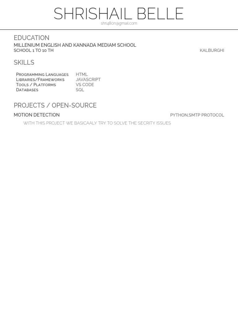 SHRISHAIL's Resume Hackerresume | PDF