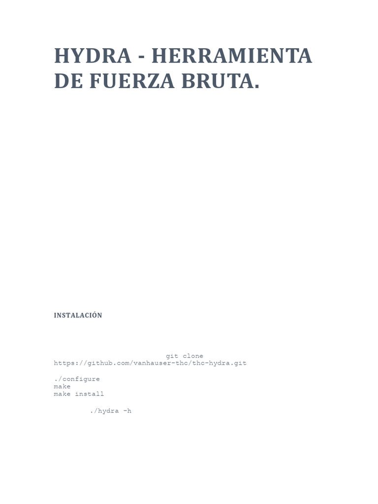 HYDRA Manual | PDF
