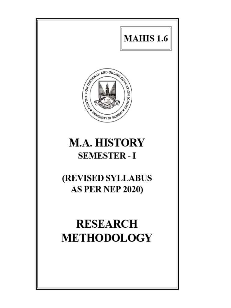 MA. History Research Methodology | PDF