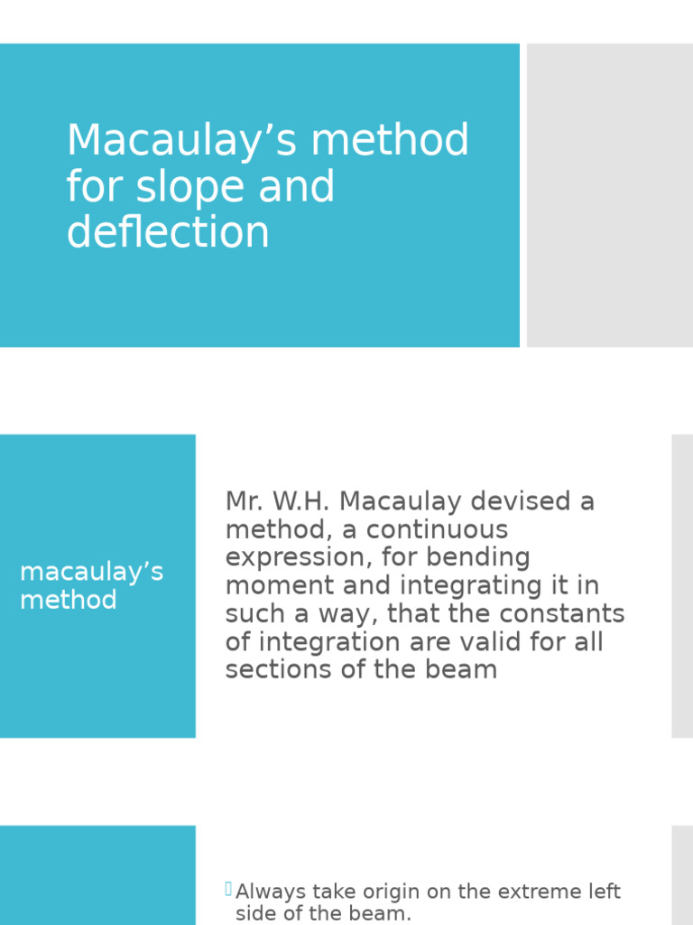 Macaulay's Method For Slope and Deflection | PDF