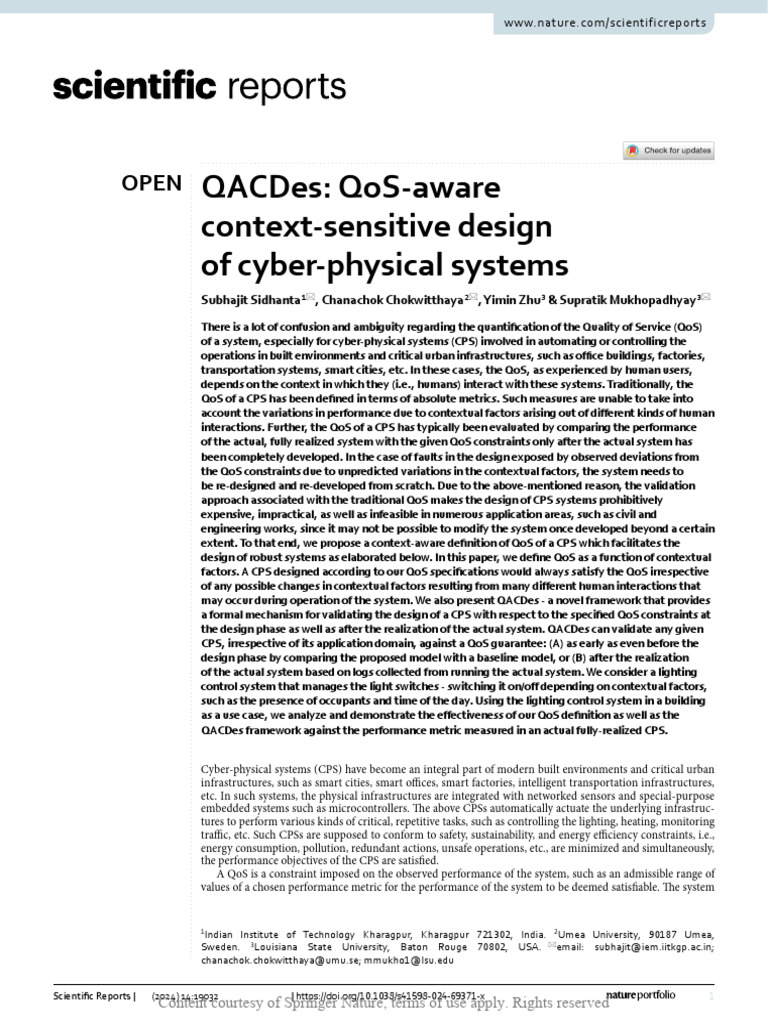 QACDes QoS-aware Context-Sensitive Design of Cyber | PDF