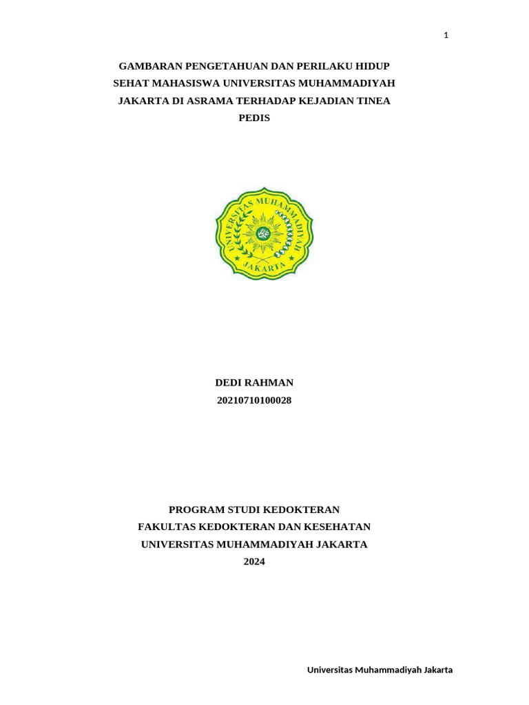 Skripsi Dedi Tinea Pedis 1 | PDF