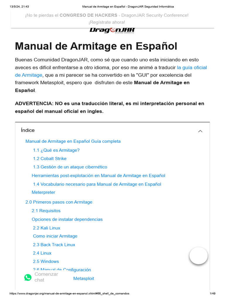 18.1.-Manual de Armitage en Español | PDF