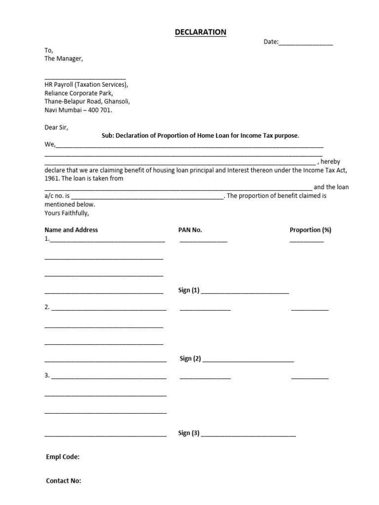 Loan DECLARATION | PDF