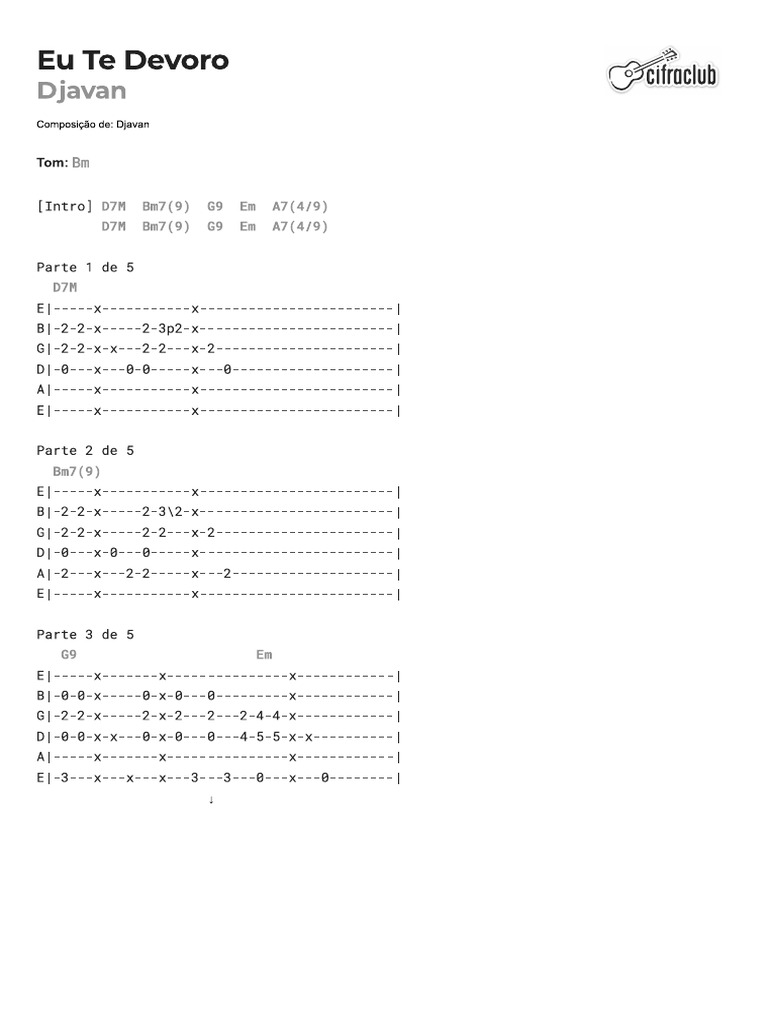 Djavan - Eu Te Devoro | PDF