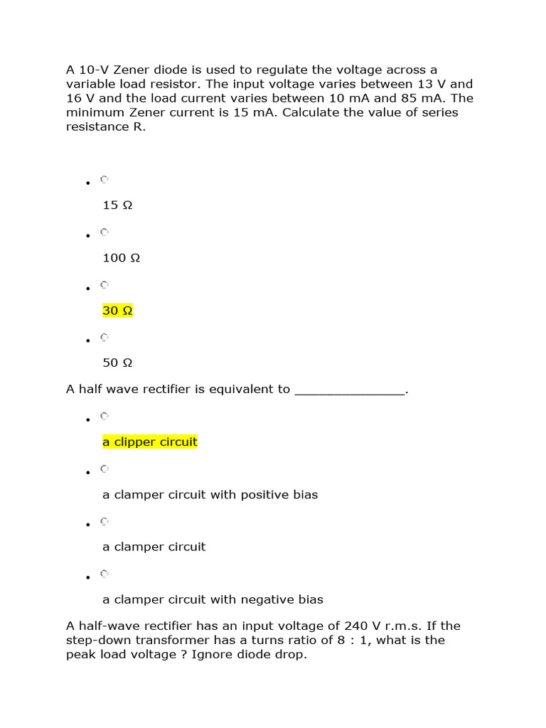 Electronic Devices and Circuits - Mta | PDF