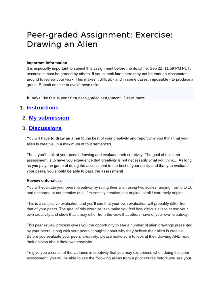 1 11 Exercise Drawing An Alien | PDF