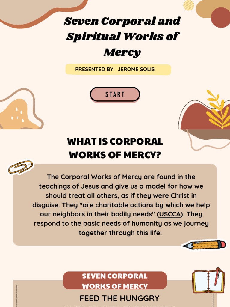 Seven Corporal Works of Mercy | PDF