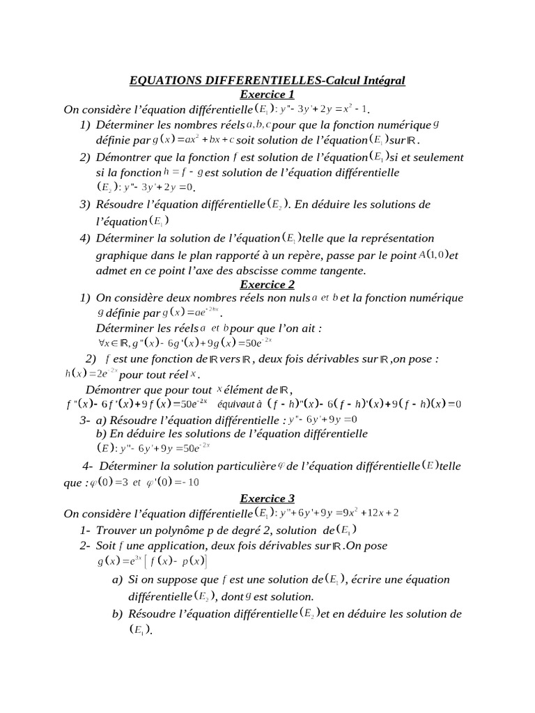 Equations Diff Et Calcul Integral | PDF