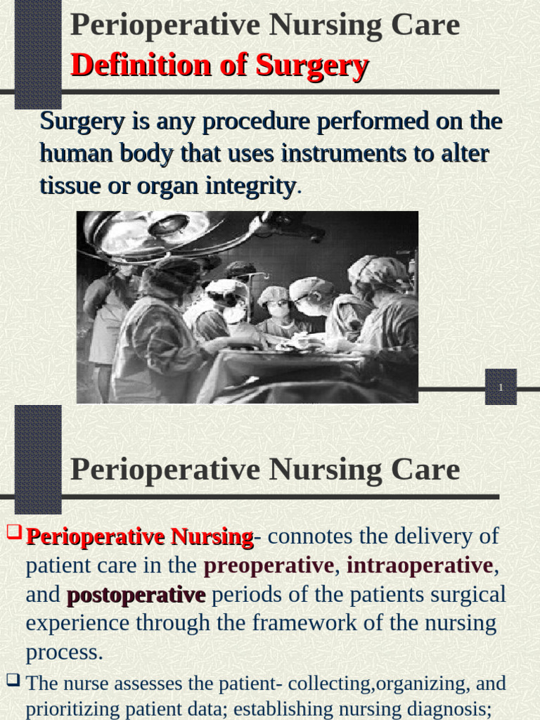 Perioperative Nursing Care | PDF