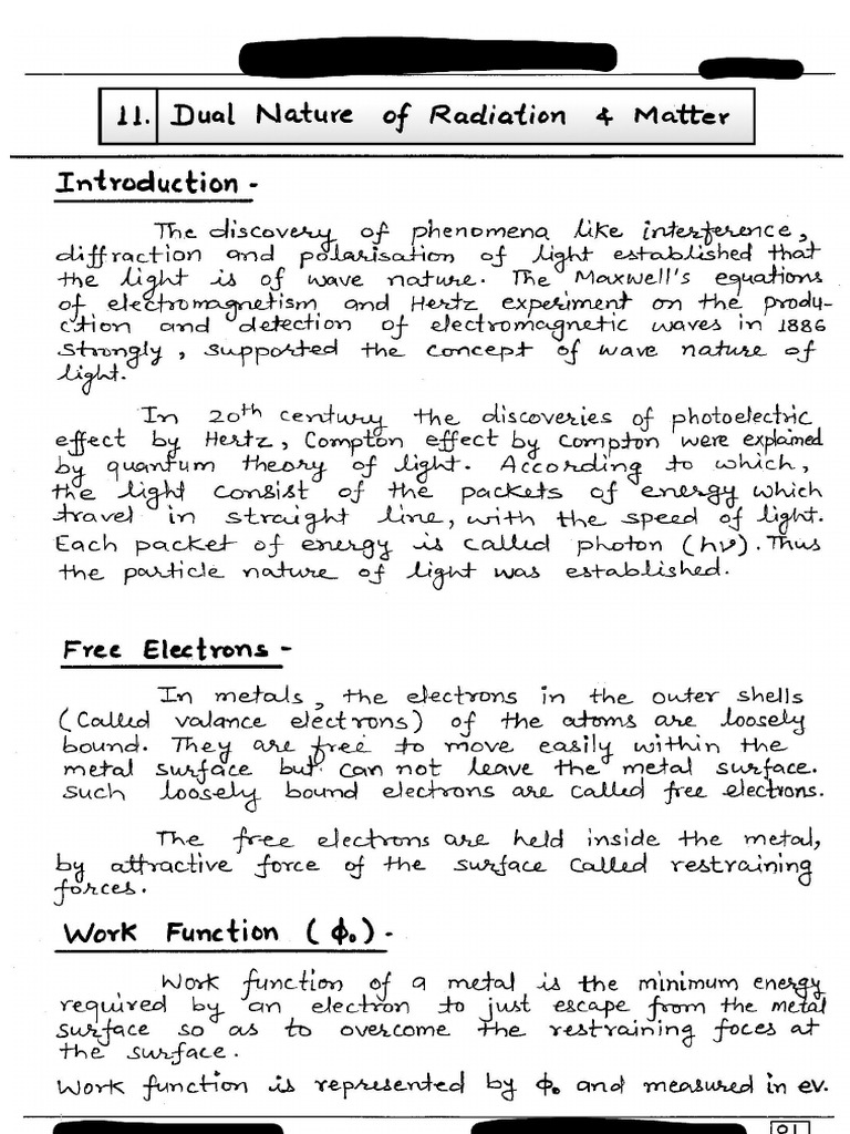 Xii Dual Nature Notes Removed | PDF