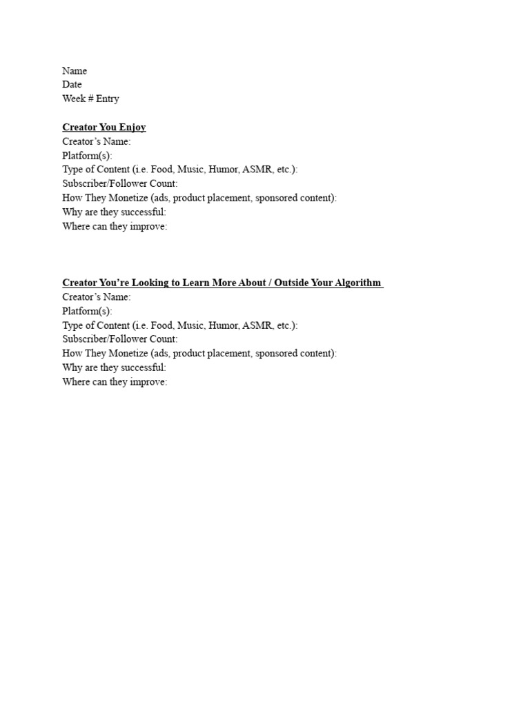 THTR 424 - Journal Entry Format | PDF