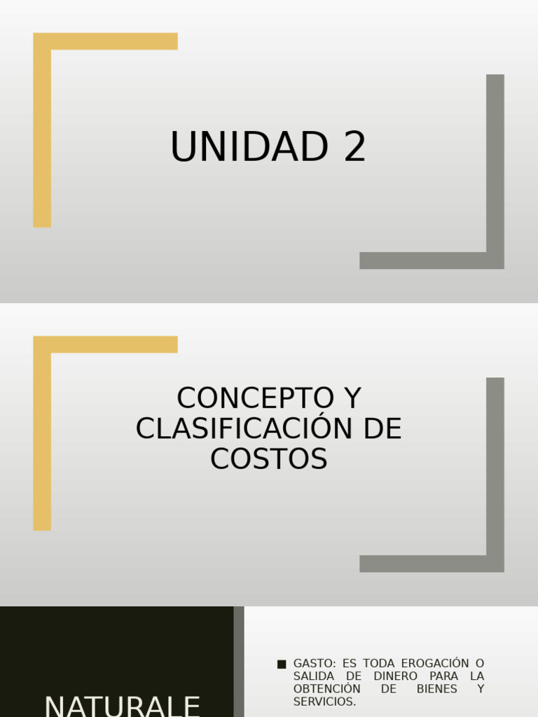 UNIDAD No 2 CLASIFICACIÓN DE COSTOS | PDF