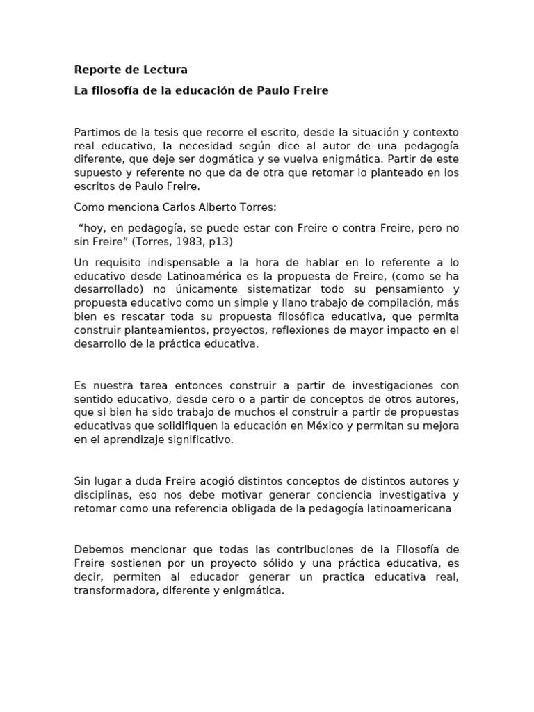 Ejemplo Reporte de Lectura | PDF