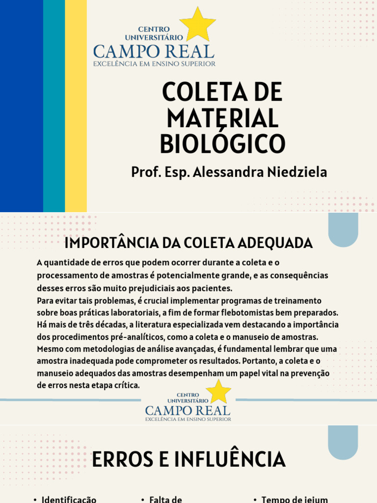 Coleta de Material Biológico | PDF