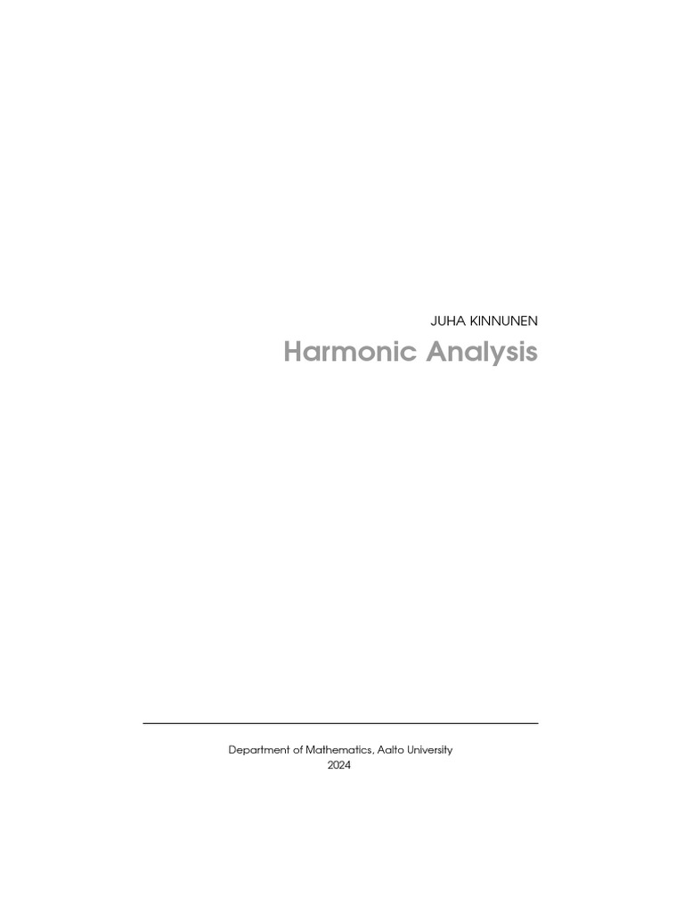 Harmonic Analysis | PDF
