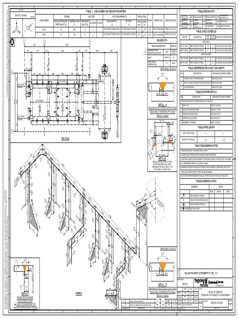 B523.02.12.06.005 - 0 - Detail of Riser R2 From RHS Top Header To Steam ...