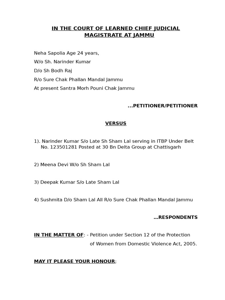 Neha Sapolia Vs Narinder Kumar D.V. Act | PDF