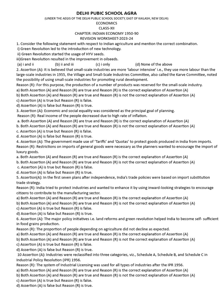 Revision Worksheetchapter 2 | PDF