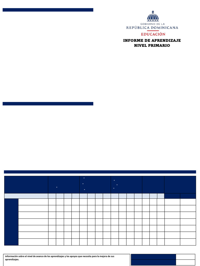 1.MODELO DE INFORME DE APRENDIZAJE-1RO y 2DO-NIVEL PRIMARIO | PDF