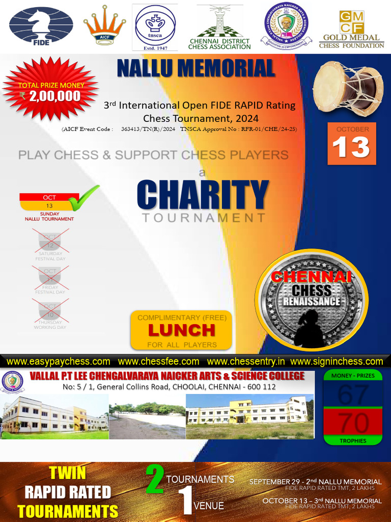 3rd Nallu Memorial Chess Tournament 2024 | PDF | Chess