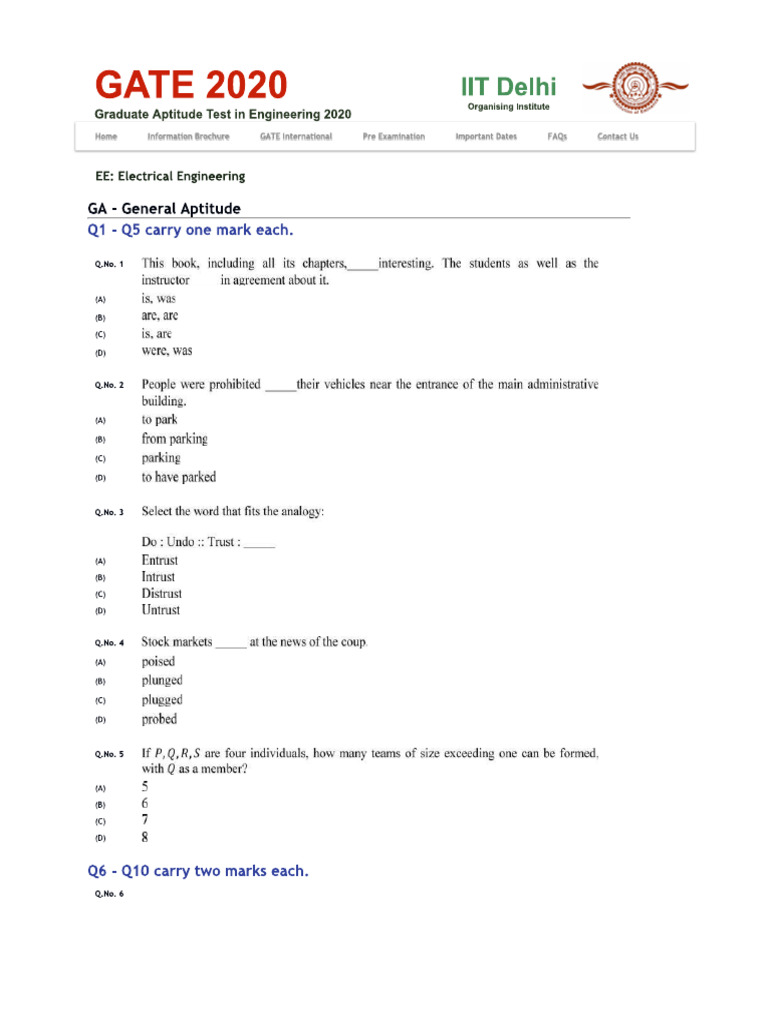 Gate 20 Q | PDF
