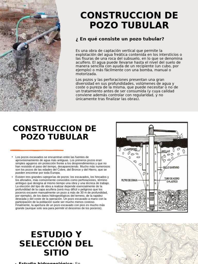 Construccion de Pozo Tubular | PDF | Agua subterránea | Hogar ...