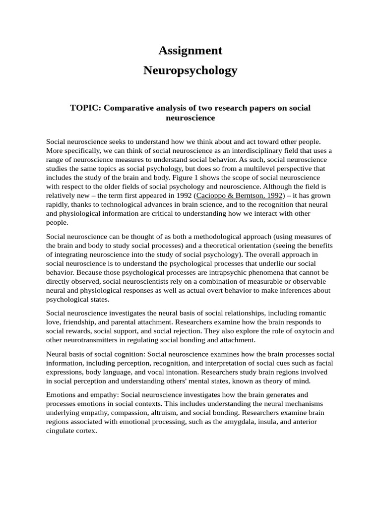 Neuro Assignment | PDF