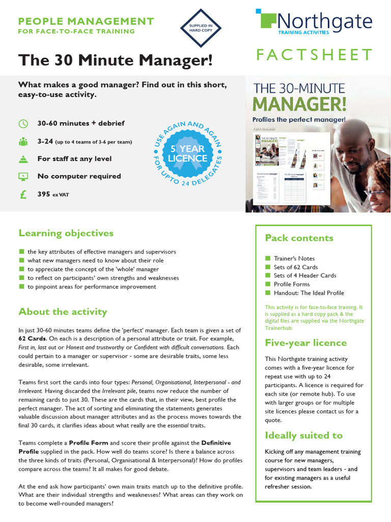 Northgate The 30 Minute Manager Factsheet5 | PDF
