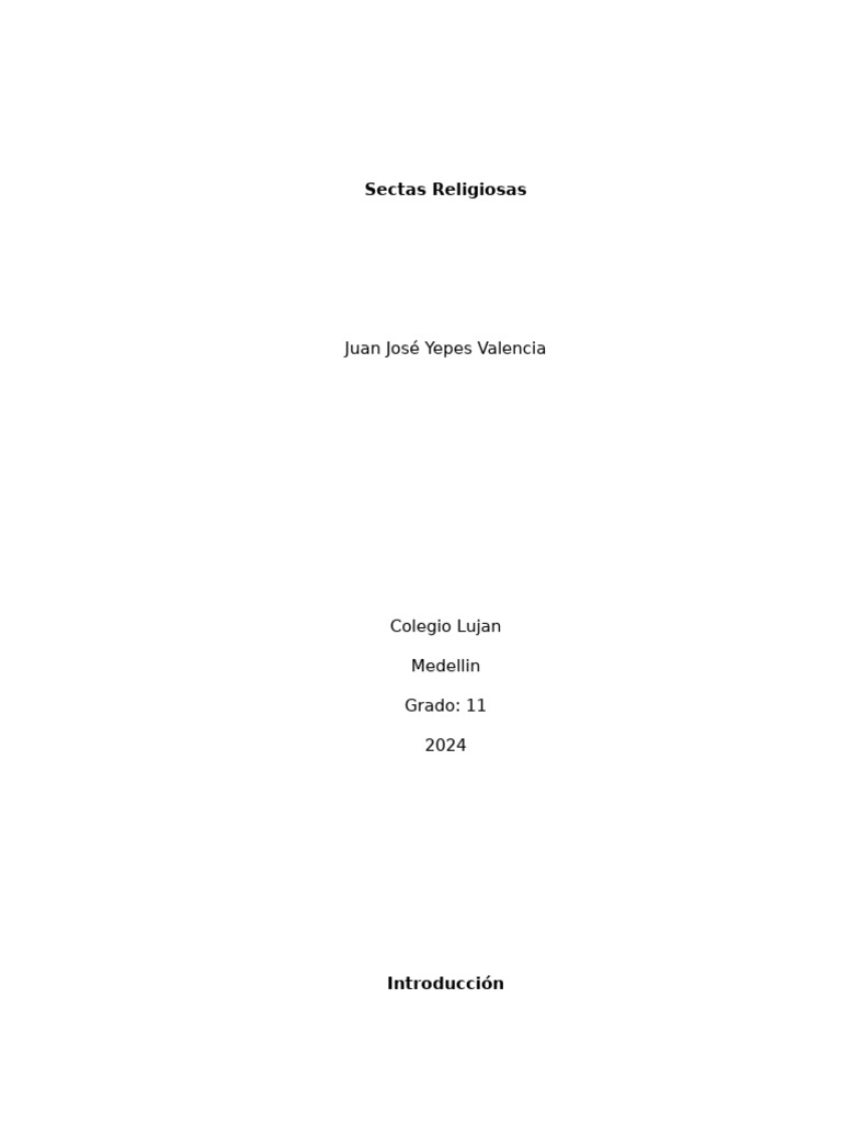 Análisis de Sectas y Religiones Principales | PDF | Secta | Dios