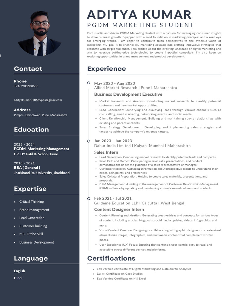 Aditya - Kumar - CV | PDF