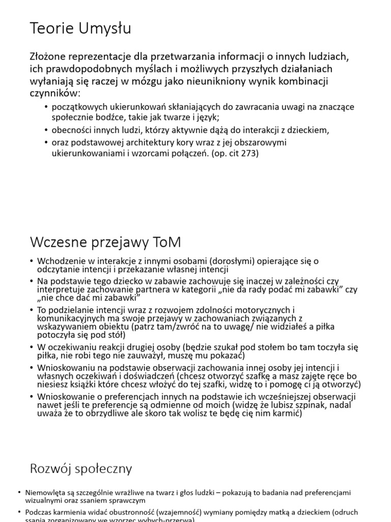 Teorie Umysłu | PDF