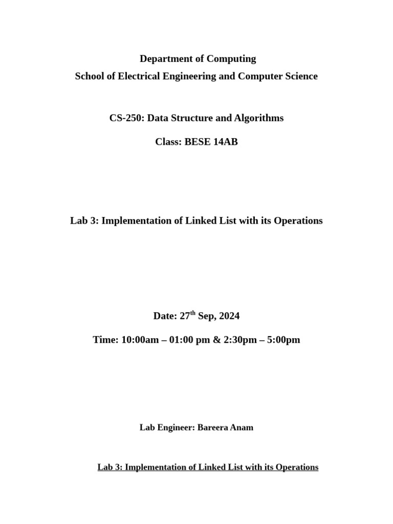 Lab 3 - DSA - SE14AB - BA | PDF