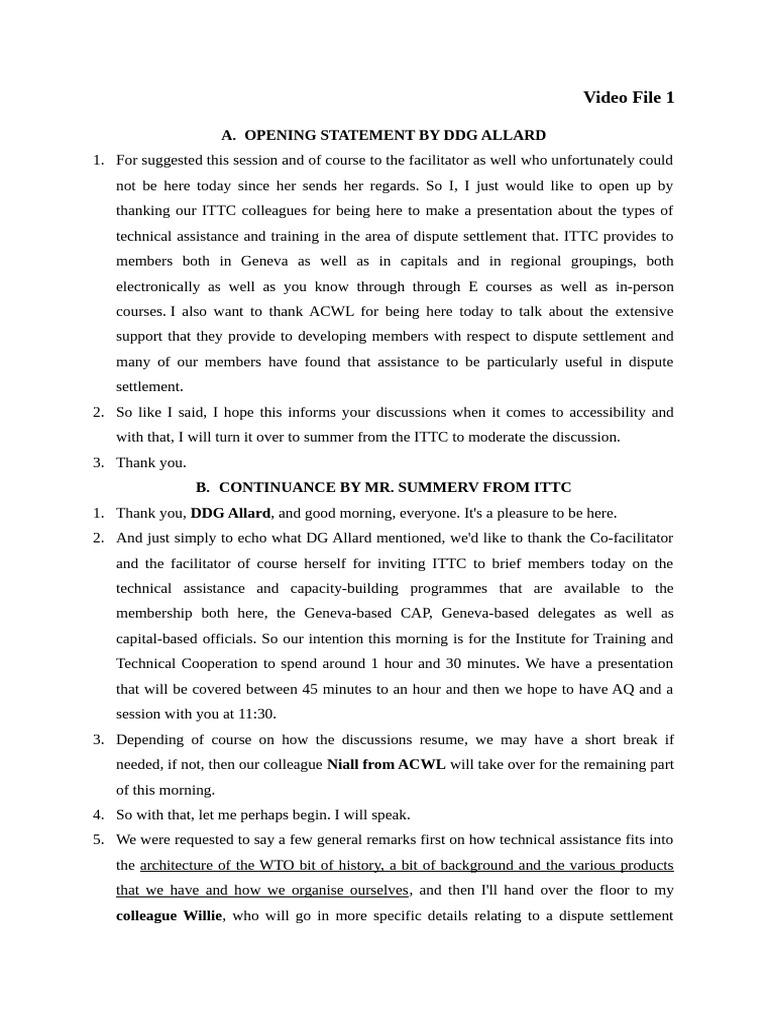 Complete Transcription of ITTC Session | PDF | World Trade Organization ...