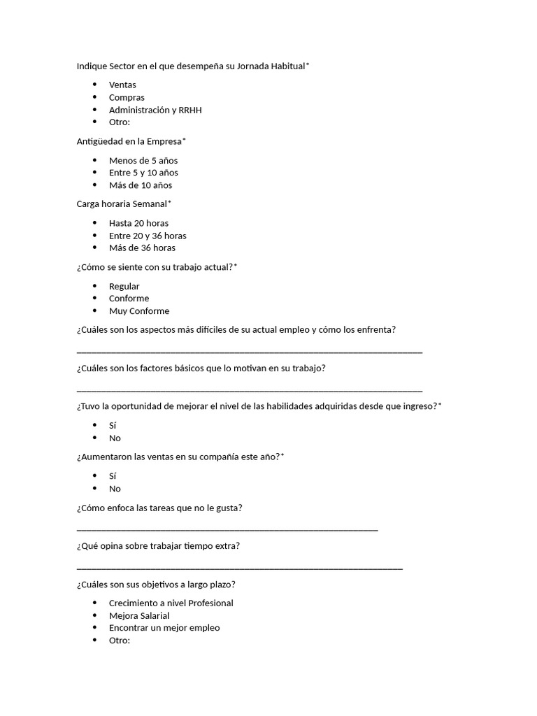 Encuesta de 30 Preguntas | PDF