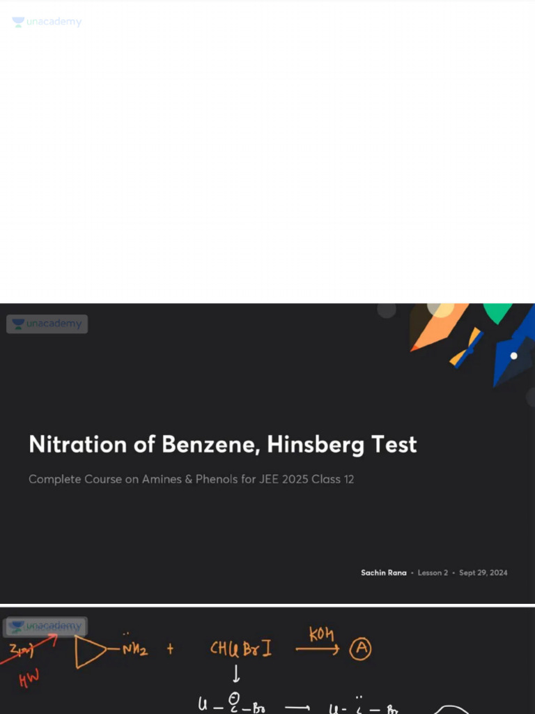 Nitration of Benzene Hinsberg Test With Anno | PDF