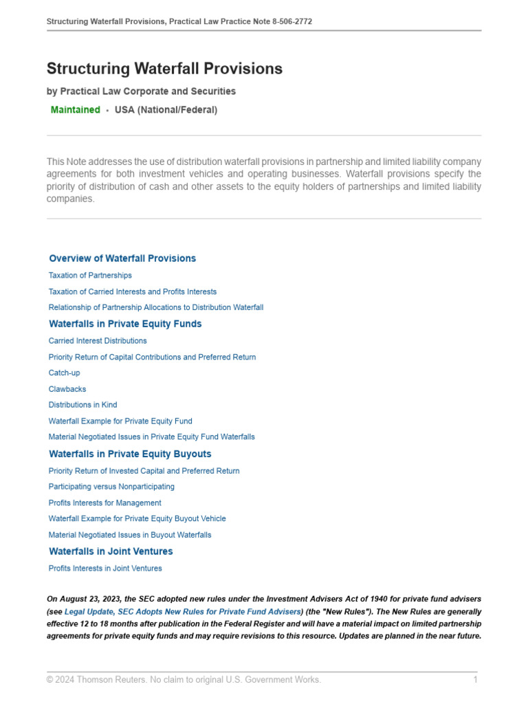 Structuring Waterfall Provisions | PDF