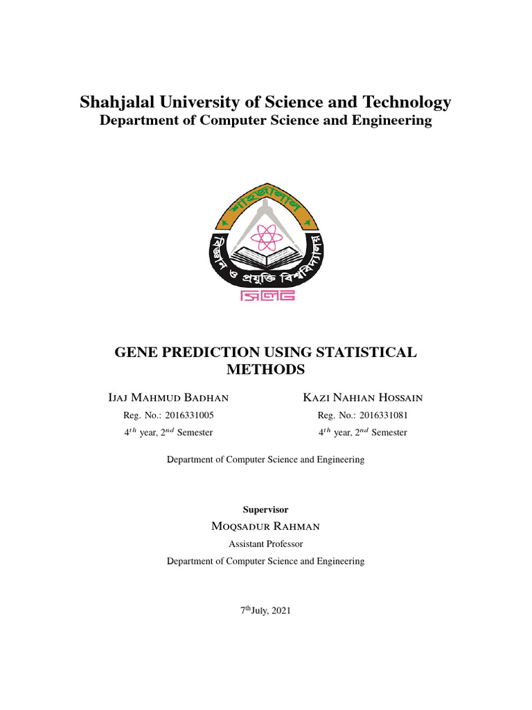 Gene Prediction Using Statistical Methods | PDF | Rna | Gene
