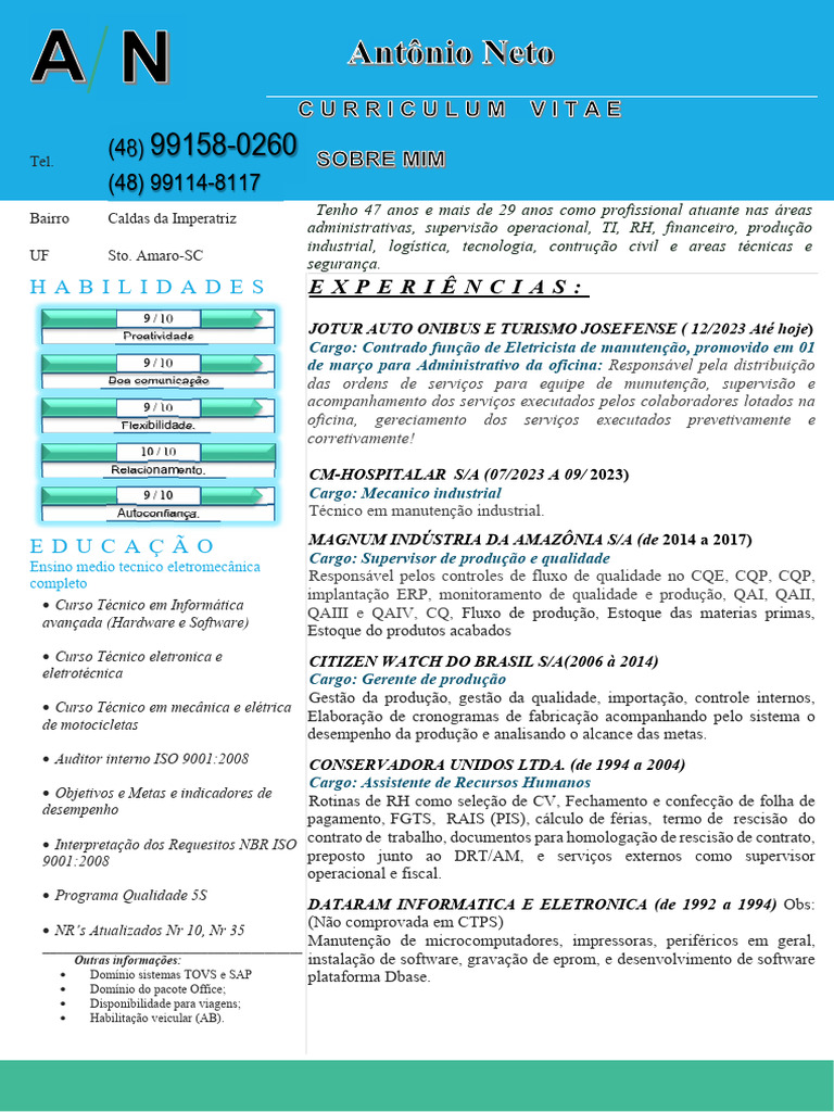 CV - Antonio Neto | PDF
