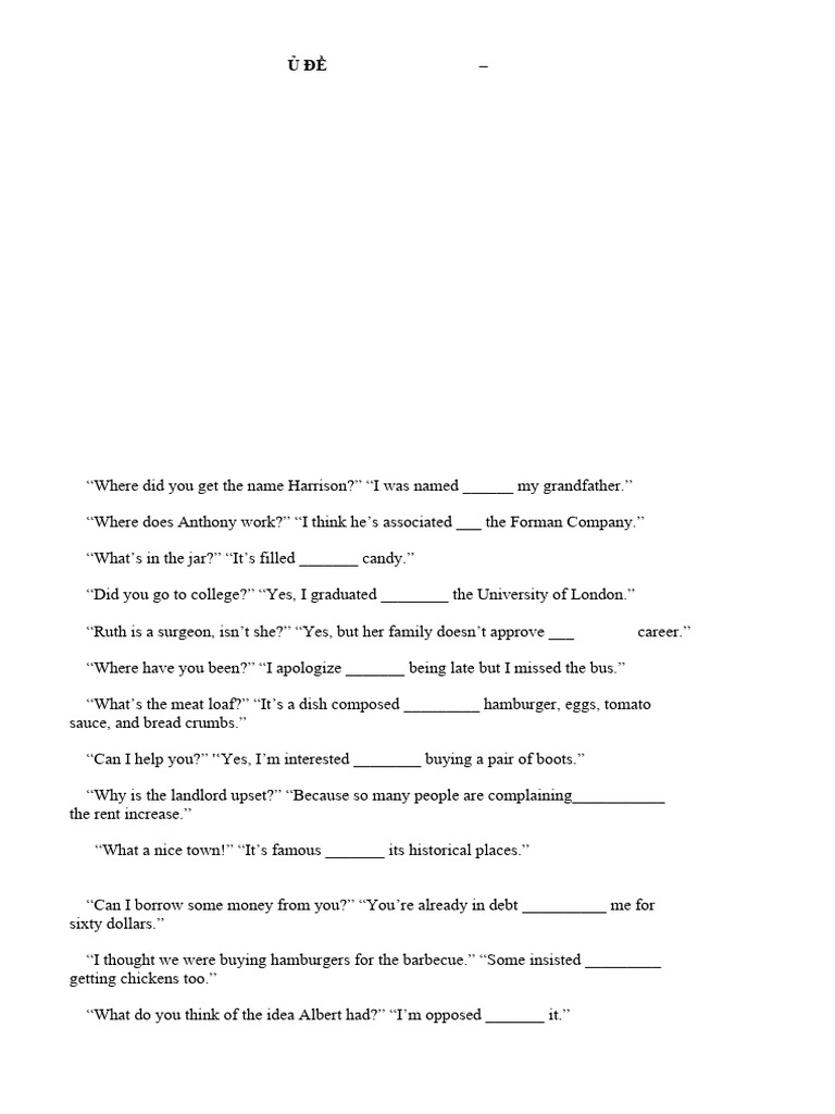 Prepositions Practice Exercises | PDF