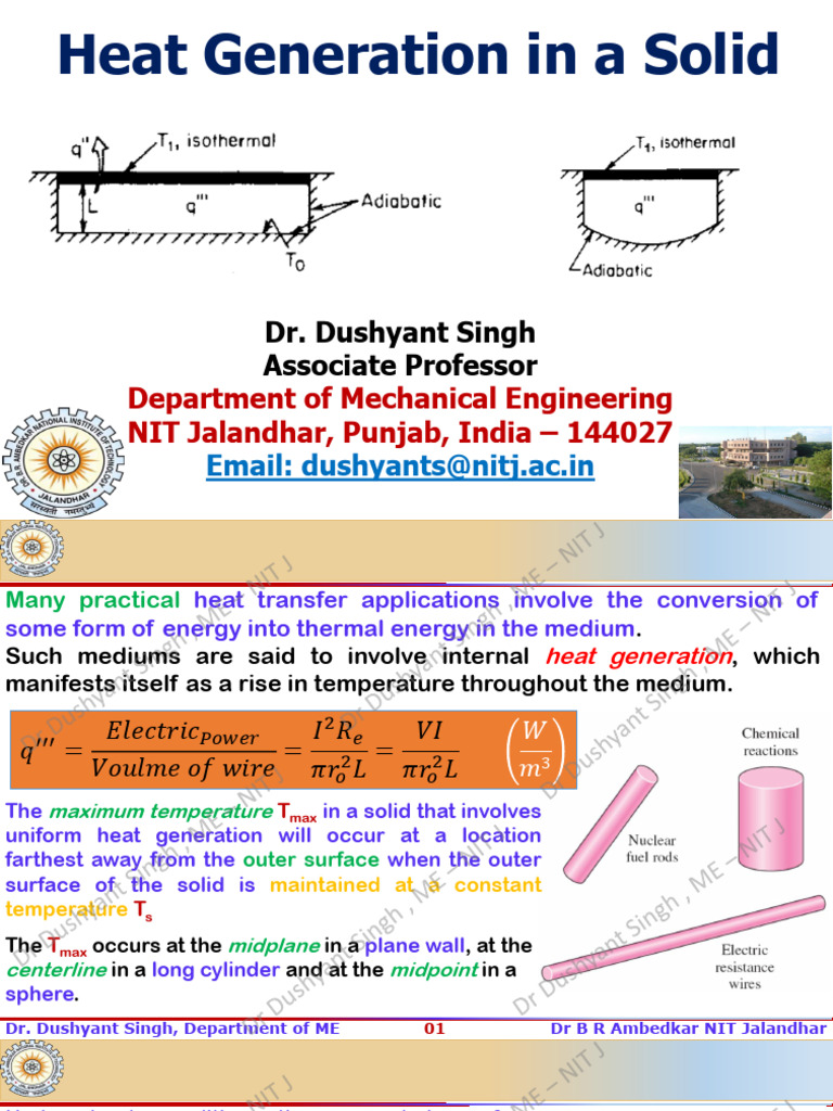 Heat Generation in Solids Explained | PDF | Thermal Conduction | Heat ...