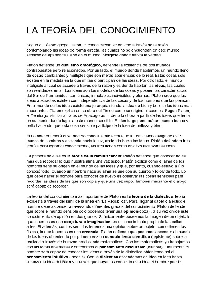 La Teoría Del Conocimiento | PDF