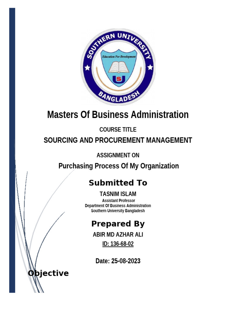 SOURCING AND PROCUREMENT MANAGEMENT Assignment | PDF