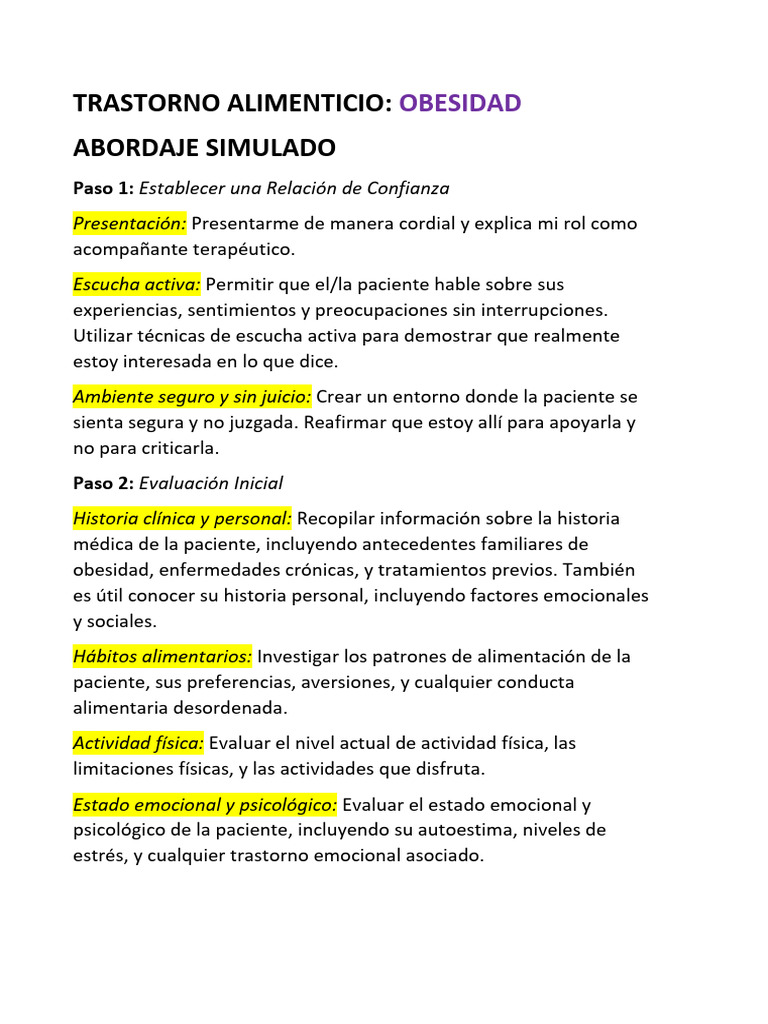Trastorno Alimenticio - Obesidad | PDF