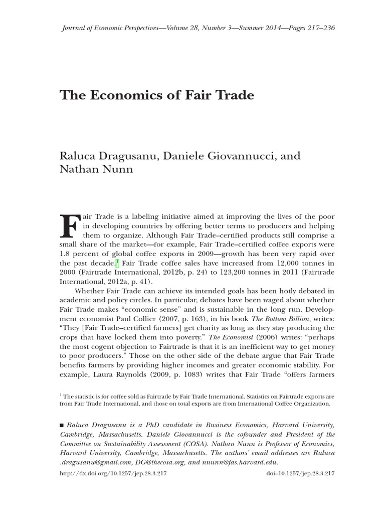 The Economics of Fair Trade | PDF